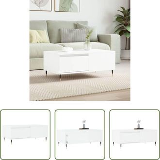 vidaXL vidaXL Beistelltisch mit Schublade - Couchtisch Wei&szlig; 90x50x36,5 cm Holzwerkstoff