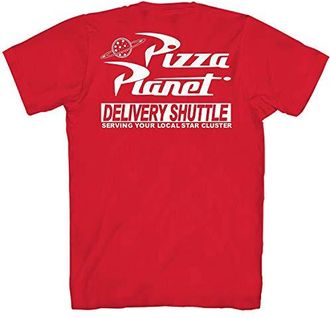 Disney Toy Story Pizza Planet Delivery Shuttle Driver T-Shirt Licensed (Large) Red