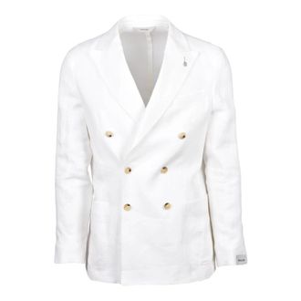 Paoloni Double-Breasted Blazer - - Jackets - Herren - Wei&szlig; - L