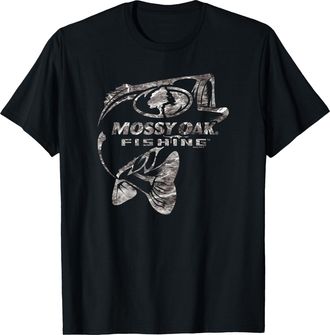 Mossy Oak Fishing Bass Open Water Classic Grey Logo T-Shirt