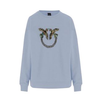 Pinko Pinko, Femme, Sweatshirts et sweats &agrave; capuche, Bleu, Taille: 40 FR Nelly SweaT-shirt