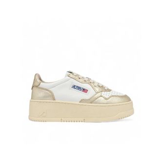 Autry Femme, Chaussures, Blanc, Taille: 41 EU Baskets Medalist Platform en blanc et or