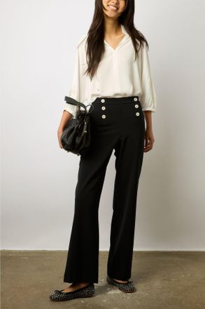 Gerard Darel Pantalon large &agrave; pont - CASSANDRE - Marine