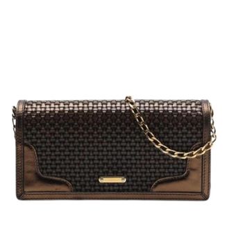 Burberry Pre-owned Gewebte Leder- & Wildleder-Umh&auml;ngetasche - - Pre-owned - Damen - Braun - ONE SIZE
