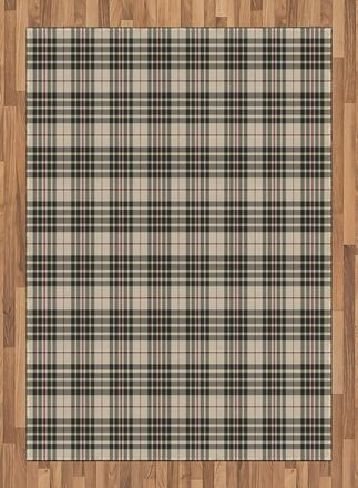 Abakuhaus Jahrgang Teppich, Tartan britische Heraldik, Deko-Teppich Digitaldruck, F&auml;rben mit langfristigen Halt, 160 x 230 cm, Dunkle Taupe Kastanienbraun Beige