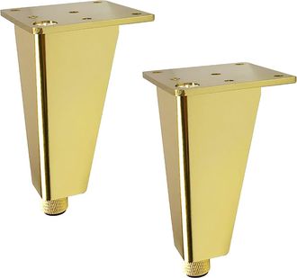 Generic 2 St&uuml;ck Metall-M&ouml;belf&uuml;&szlig;en, Verstellbare Quadratische Schrankbeine, Verdicktes Aluminium, Robuste Tisch Stuhlbeinverl&auml;ngerungen, Mit Fu&szlig;schutzkappe(Gol