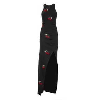 Philipp Plein Femme, Robes, Noir, Taille: 42 FR Long Dress Rib Cherries