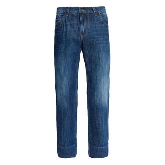 Dolce & Gabbana Homme, Jeans, Bleu, Taille: S Jean Denim Bleu avec Patch Logo