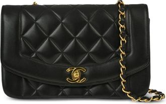 Chanel 1995 kleine Diana Schultertasche - Schwarz