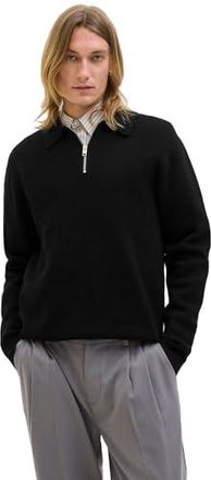 Jack & Jones Jprccmilano Stitch Knit Zip Polo Sn, Noir, XXL