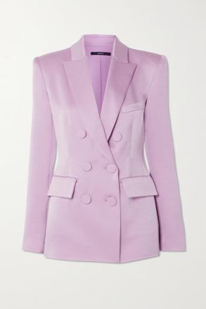 Alex Perry Arlington Doppelreihiger Blazer Aus Glänzendem Crêpe - Lila