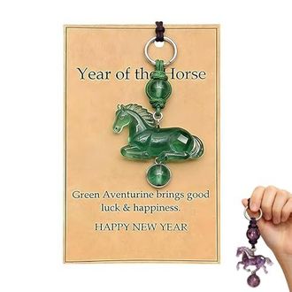 Generic Porte-cl&eacute;s cheval porte-bonheur en cristal dam&eacute;thyste - Symbole de sagesse et de succ&egrave;s (2026), porte-cl&eacute;s en cristal porte-bonheur avec carte de sign