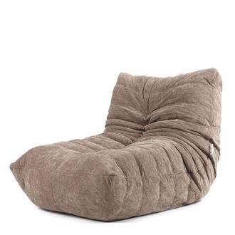 Icon Brand Enzo Bodenstuhl mit R&uuml;ckenlehne, Beige, Chenille Stoff, Bequemer Stuhl mit Schaumstofff&uuml;llung inklusive, Bodensofa, Wohnzimmerm&ouml;bel, Schlafzimmerstuhl