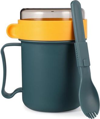 Cabilock Microwave Mug &agrave; soupe de taille petit: R&eacute;cipient alimentaire micro-ondes Micro- Ondes Soupe Tasse avec Couvercle Et Cuill&egrave;re Soupe &Agrave;- Aller Conteneur 