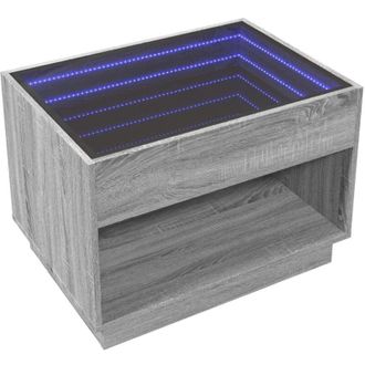 vidaXL Couchtisch mit Infinity-LED Grau Sonoma 70x50x50 cm Vidaxl