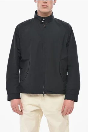 Baracuta Solid Cotton-Blend Jacket With Checked Lining size 46