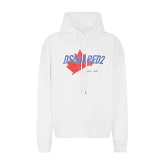 Dsquared2 Herren, Sweatshirts & Hoodies, Wei&szlig;, XLGr&ouml;&szlig;e