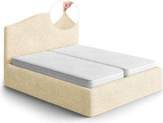 Paulato by GA.I.CO. PAULATO Husse für Doppelbett über das Kopfteil und Grundgestell rüberziehen, Husse für Boxspringbetten 130-180cm Mikrofaser, bi-elastisches, kratzfest