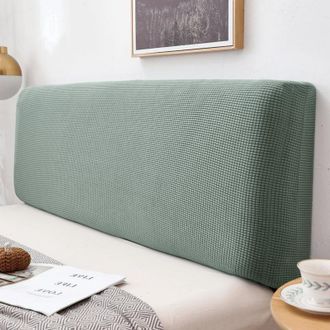 Generic Stretch Schutzh&uuml;lle in Unifarben BBB Queen King Full Bettkopfteil Bezug Staubdichter Schutzbezug f&uuml;r Schlafzimmerdekoration Gr&uuml;n Kingsize-Bett: 170-19