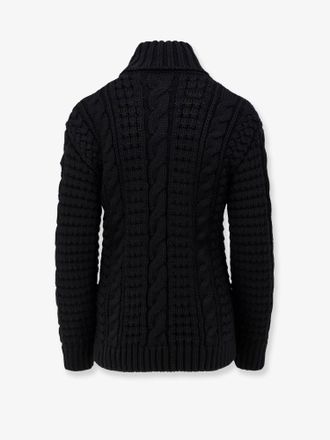 Moncler Womens Crew-Neck Sweatshirt Black Viscose Sweatshirts Sweater