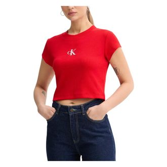 Calvin Klein Jeans Femme, Tops, Rouge, Taille: 36 FR Monogram Baby Tee