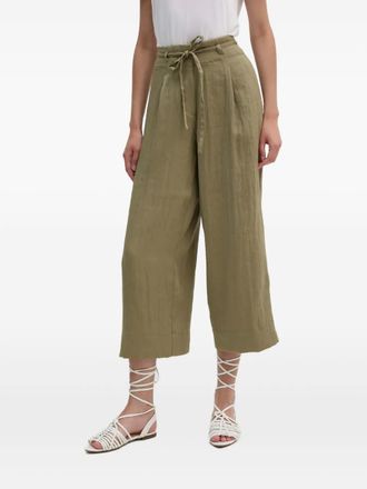 DKNY pantalon plissé à taille nouée - Vert