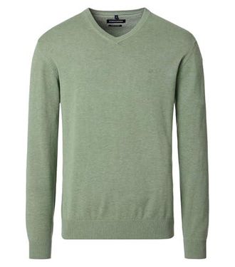 Casamoda Pull pour homme avec col en V, couleur unie, taille &eacute;lastique, Turquoise., 6XL