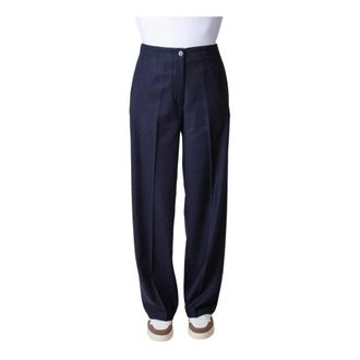 Pomandere Femme, Pantalons, Bleu, Taille: 36 FR Wide Pantalons