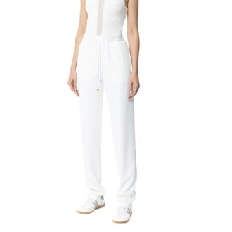 Elisabetta Franchi Femme, Pantalons, Blanc, Taille: 44 FR Cr&ecirc;pe Tuxedo Pantalons