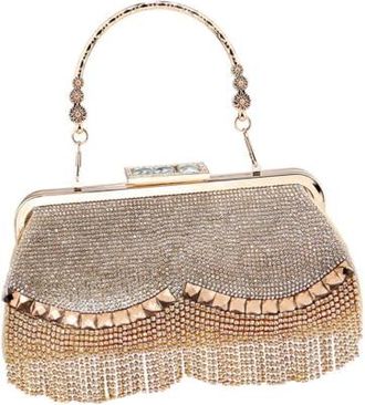 Valiclud Sac de Soirée Élégant Doré pour Femme Pochette Banquets et Mariages Sac Main Multifonction pour Fête et Cérémonie