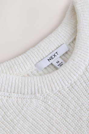 Next Strickpullover Pullover aus Baumwolle mit Flicken&auml;rmeln (1-tlg)