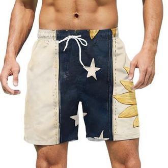 Generic Short de plage d&eacute;t&eacute; pour homme - Pantalon de plage d&eacute;contract&eacute; tendance confortable am&eacute;ricain respirant, blanc, 3XL