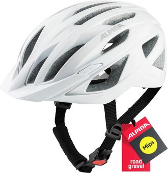 Alpina Delft MIPS - Sicherer, Leichter & Individuell Anpassbarer MIPS Fahrradhelm f&uuml;r Erwachsene, optimaler Schutz durch MIPS, White matt, M (55-59 cm)