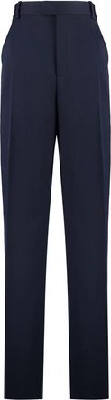 Bottega Veneta Femme, Pantalons, Bleu, Taille: 38 FR Pantalon en laine sur mesure avec poche arri&egrave;re