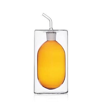Ichendorf Milano Oliera &agrave; Deux Parois Ambre | Collection Cylindre Double Paroi | 25 cl | Verre borosilicate | Fait &agrave; la main