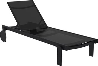Clp Sonnenliege wetterfest mit Rollen Casablanca, Gartenliege stapelbar, Liegefl&auml;che schnelltrocknend und wasserabweisend, Aluminiumgestell, Farbe:schwarz