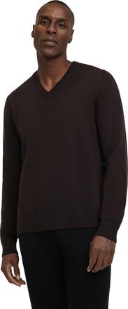 Falke Herren Pullover Basic Lambswool V-Neck M Pu Wolle elegant klassisch f&uuml;r Business und Freizeit mit V-Ausschnitt 1 St&uuml;ck, Braun Dark Brown 5230, M