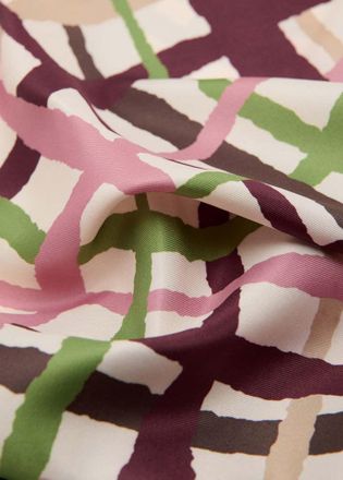 Mango Foulard imprim&eacute; g&eacute;om&eacute;trique grenat - Femme - Taille unique - MANGO