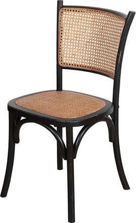 Biscottini International Esszimmerstuhl aus Massivholz Vintage - Thonet Rattan K&uuml;che und Wohnzimmer St&uuml;hle - Gepolsterte St&uuml;hle f&uuml;r drinnen und drau&szlig;en - Schwarzer Flechtstuhl