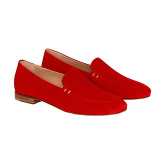Kiton Monogram Suede Loafer - - Shoes - Damen - Rot - 39 EU