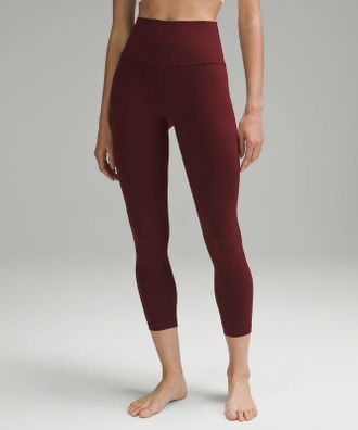 lululemon Align Hose mit hohem Bund f&uuml;r Frauen - 63,5 cm - Gr&ouml;&szlig;e 18 in Red Merlot