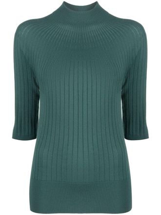 Malo Gerippter Pullover - Gr&uuml;n