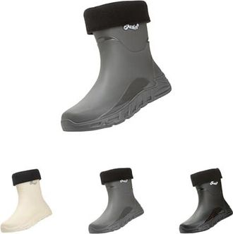 Generic Bottes de pluie en caoutchouc pour homme avec doublure en fourrure pelucheuse - Imperm&eacute;ables et durables - Chaudes, s&egrave;ches et antid&eacute;rapantes, gris, 39