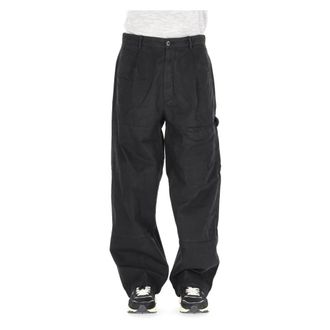 C.P. Company C.p. Company, Homme, Pantalons, Noir, Taille: M Pantalon cargo microrepsin coton effet peau de p&ecirc;che
