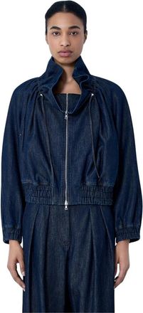 Dries Van Noten Femme, Vestes, Bleu, Taille: 40 FR Veste en jean zipp&eacute;e