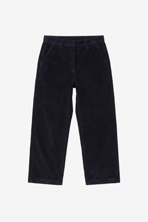 Knowledge Cotton Apparel Damen vegan Hose Bora Wide Cord Schwarz Jet