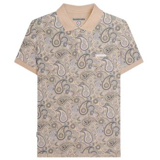 Lambretta Herren Paisley Poloshirt (Stein)