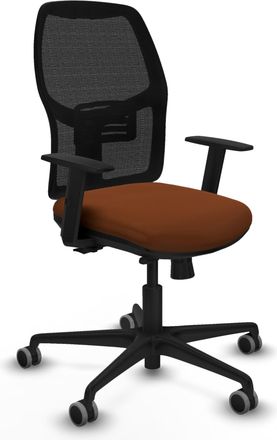 Piqueras y Crespo Alfera Stuhl mit Armlehnen, h&ouml;henverstellbare Lendenwirbelst&uuml;tze, ausgestattet mit Syncro/Traslack und Schneideschaum, mit Rollen 65 mm, Parkett, Schw