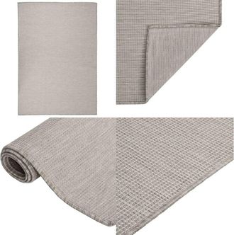 vidaXL Outdoor-Teppich Flachgewebe 140x200 cm Taupe - Au&szlig;enbereich - Terrassen&uuml;berdachung - Balkon - Polypropylen - Wetterfest - Home & Living