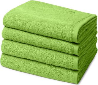 ROSS 4 teiliges Frottier-Set - Vita (4 X Handtuch im Set) - 520 g/m2 - Baumwolle - Walkfrottee - saugstark - weich und flauschig - Kiwi